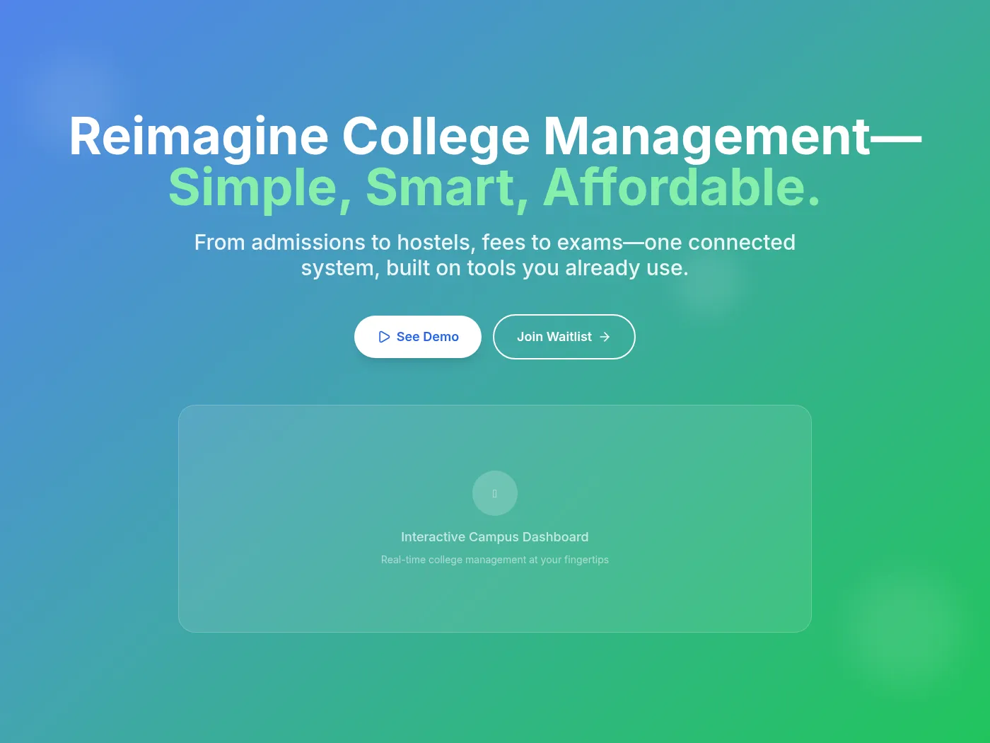 SmartERP Lite: Cloud-Based College Management on Familiar Tools