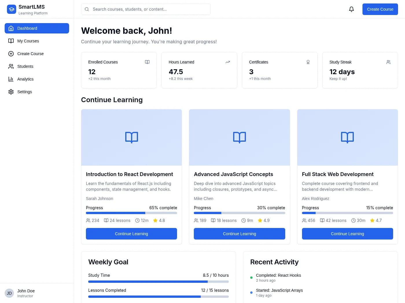 SmartLMS - Modern Learning Management System