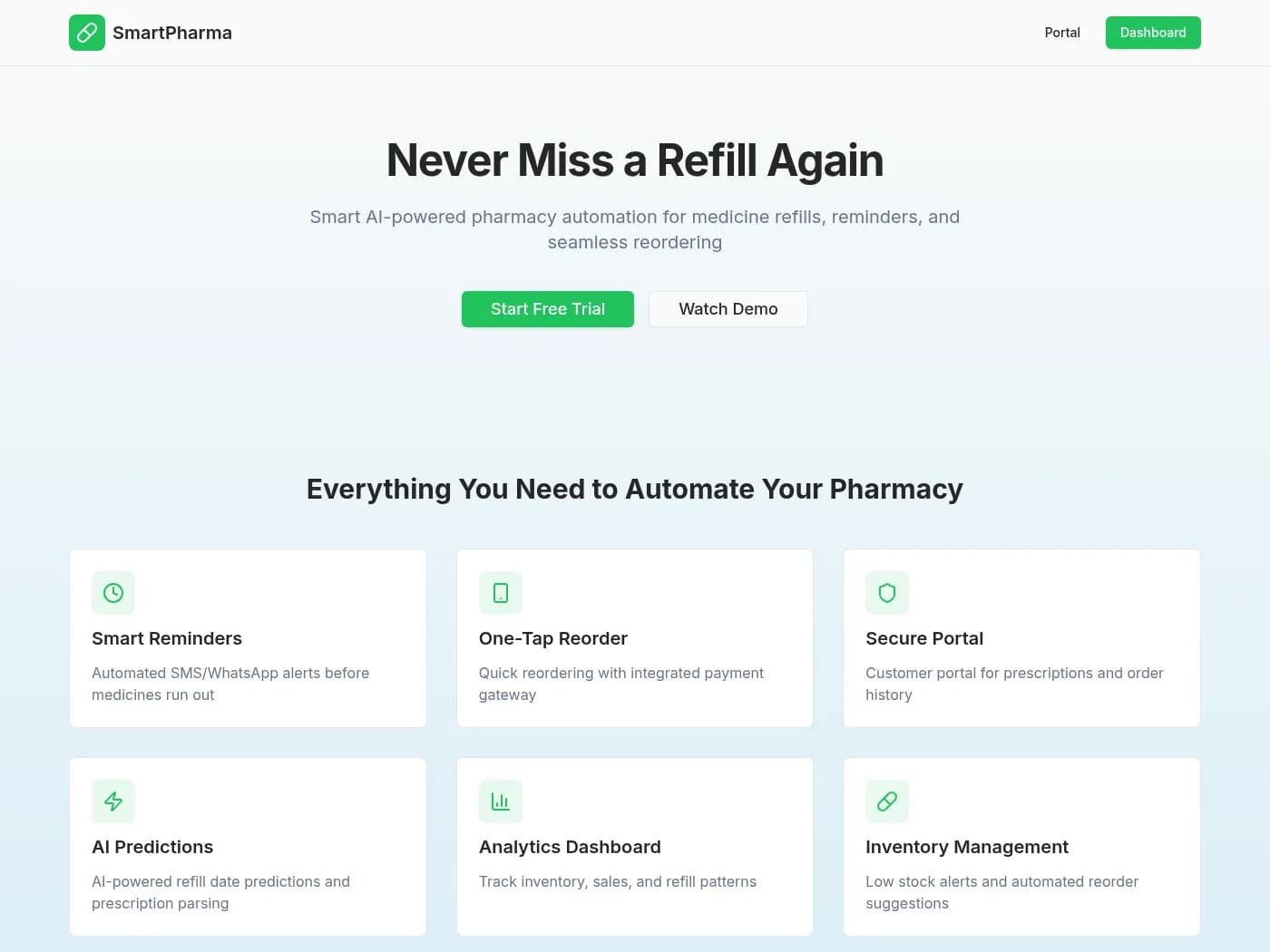 SmartPharma AI Refill System