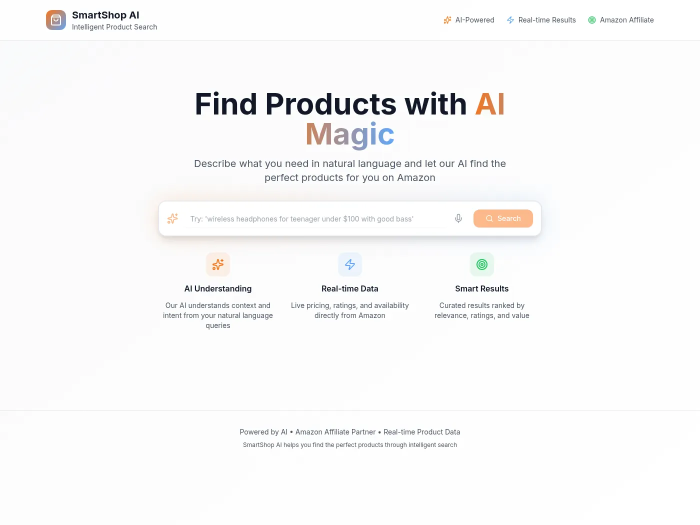 SmartShop AI Search Platform