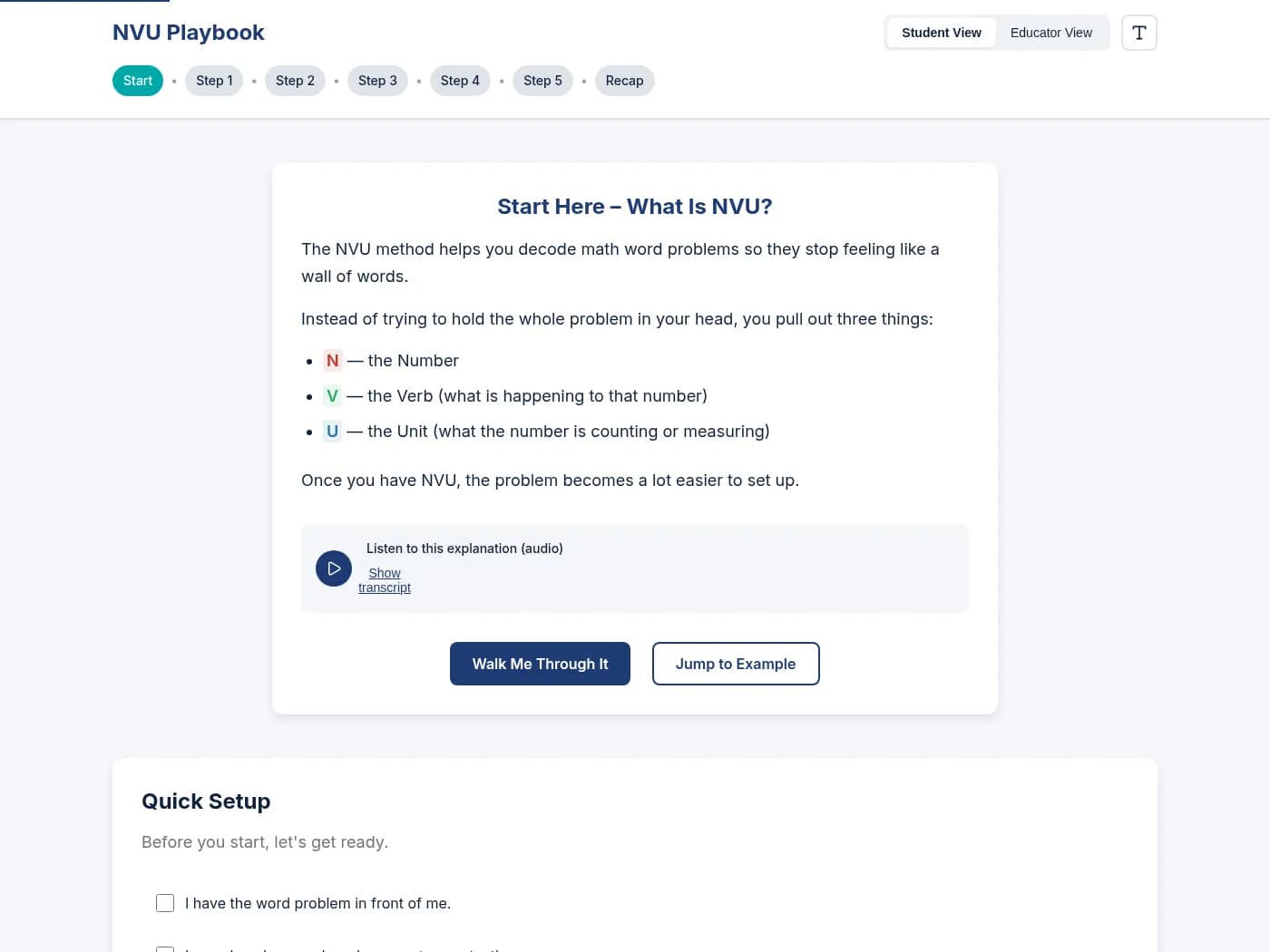 SmartTrack NVU Playbook – Number • Verb • Unit Decoder