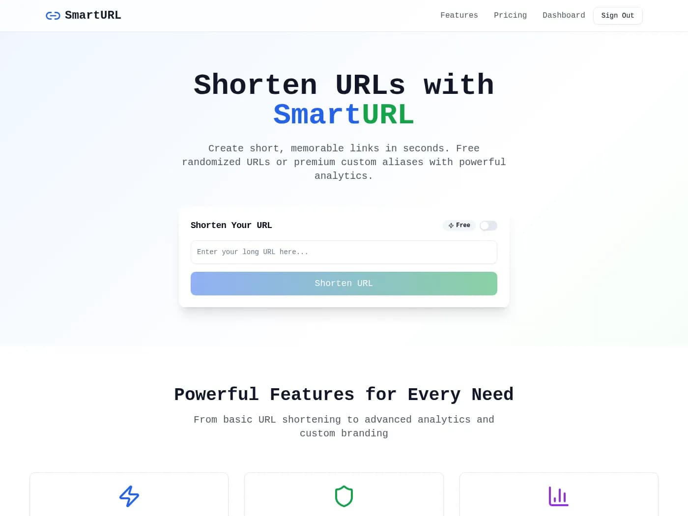SmartURL: Scalable & Secure URL Shortener with Free and Paid Customization