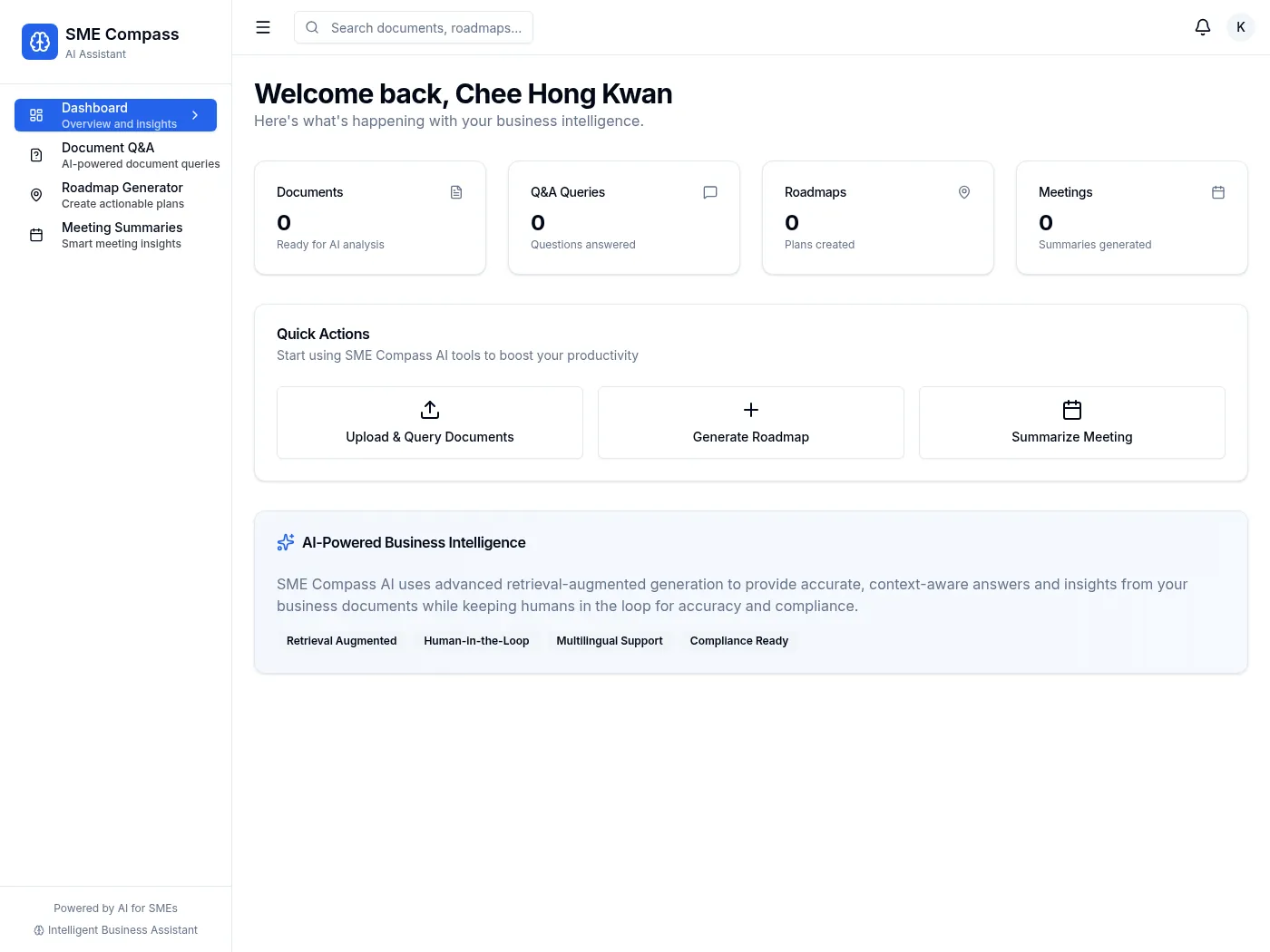 SME Compass AI: Intelligent Business Assistant for SMEs