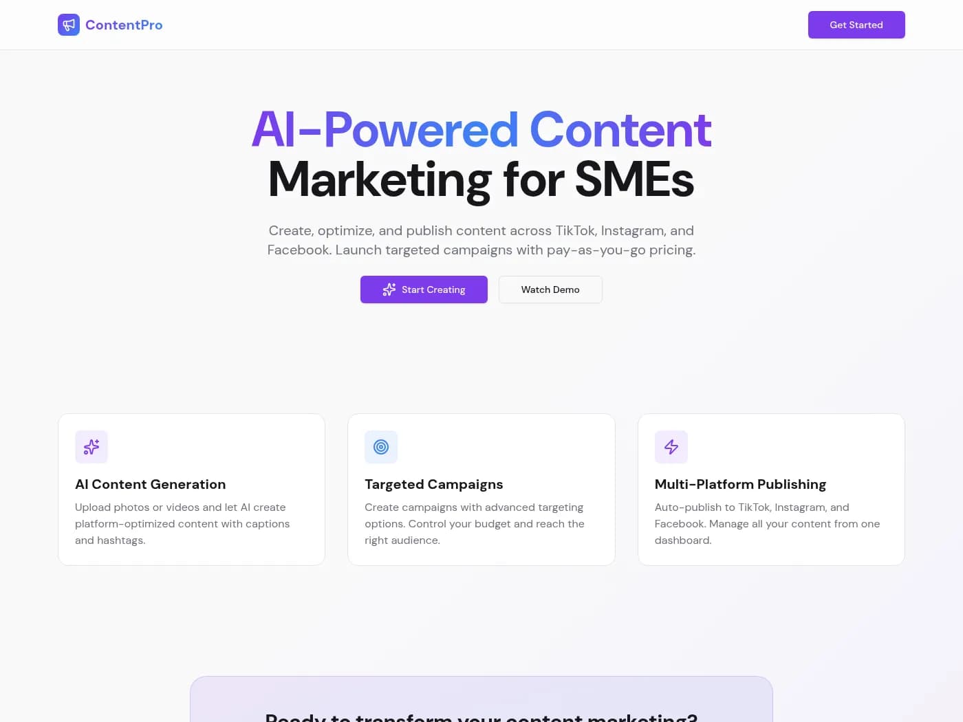 SME Content Marketing Engine for Social Media Automation