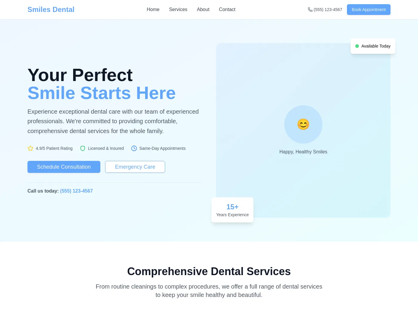 Smiles Dental Practice Website