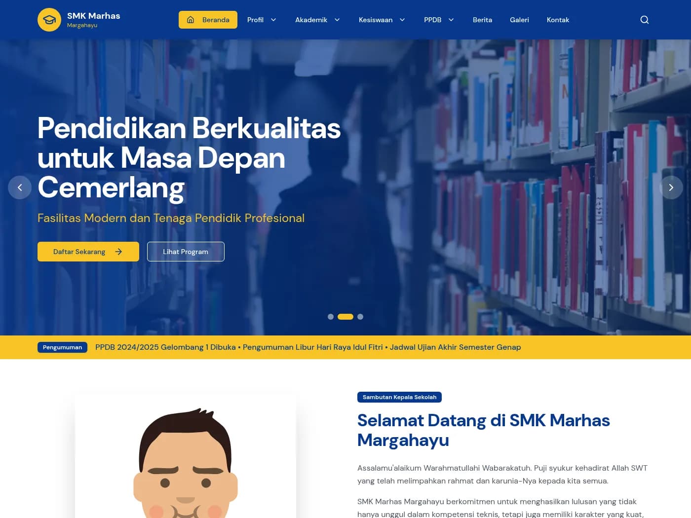 SMK Marhas Margahayu Professional School Website