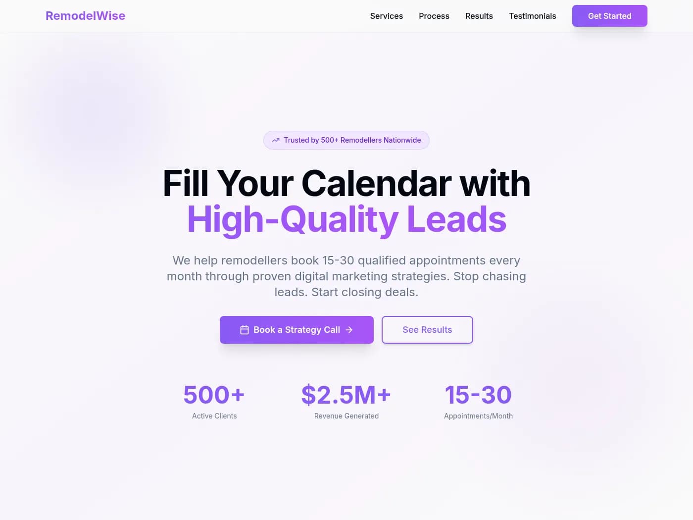 Remodeller Appointment Booking SMMA Website