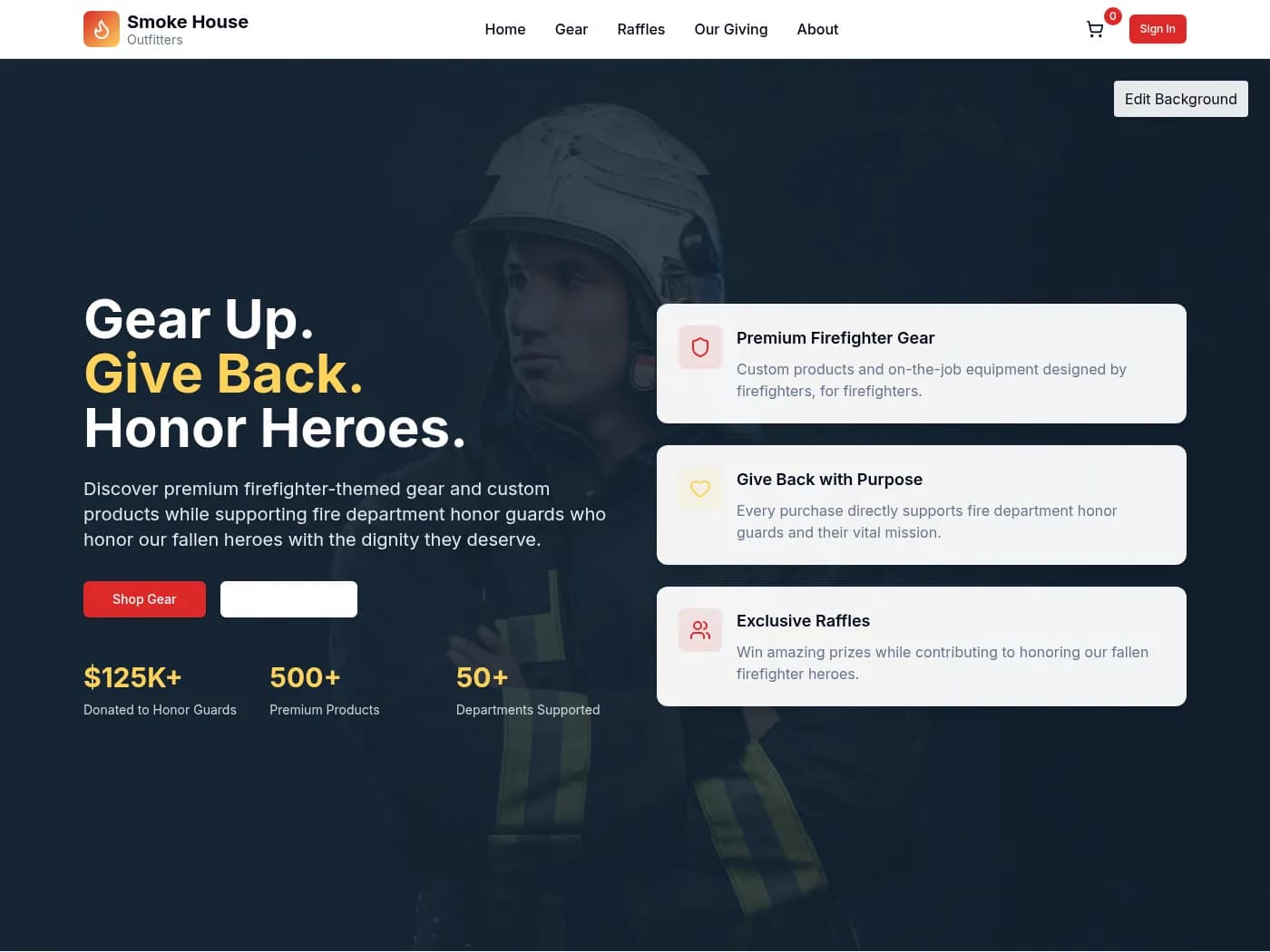 Smoke House Outfitters Firefighter Gear & Giving Platform
