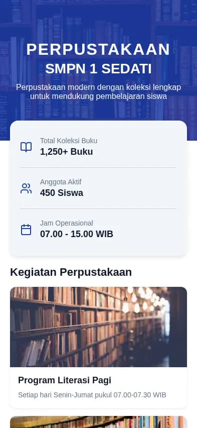 SMPN 1 SEDATI Library Mobile App with QR Code and Book Borrowing System