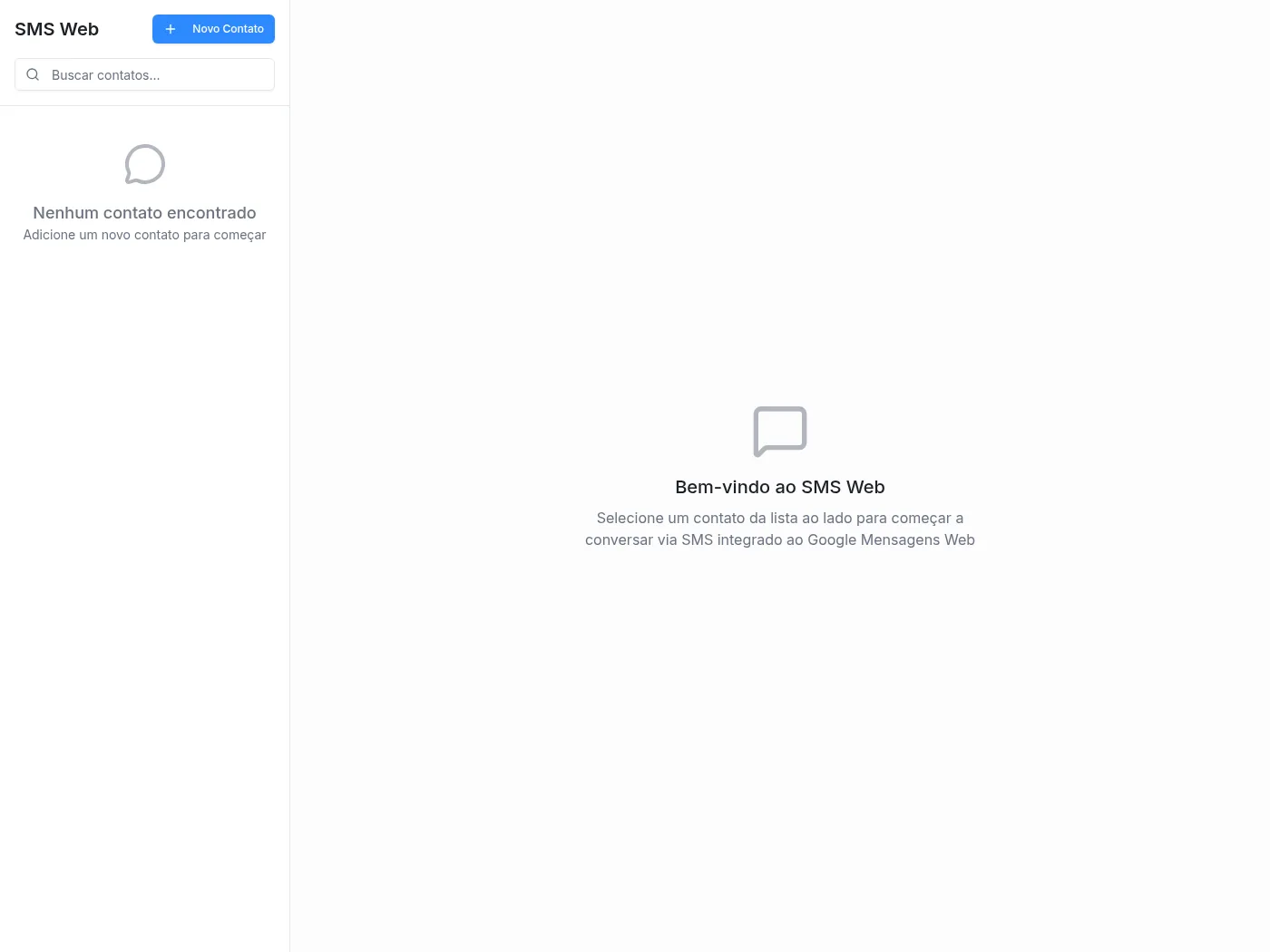 Aplicativo Integrado de Envio de SMS via Google Mensagens Web
