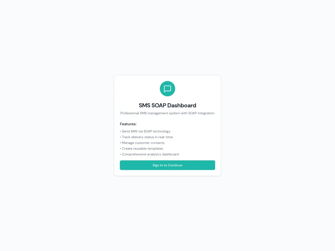 SMS SOAP Dashboard
