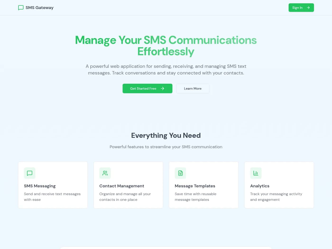 SMS Text Message Gateway Web App