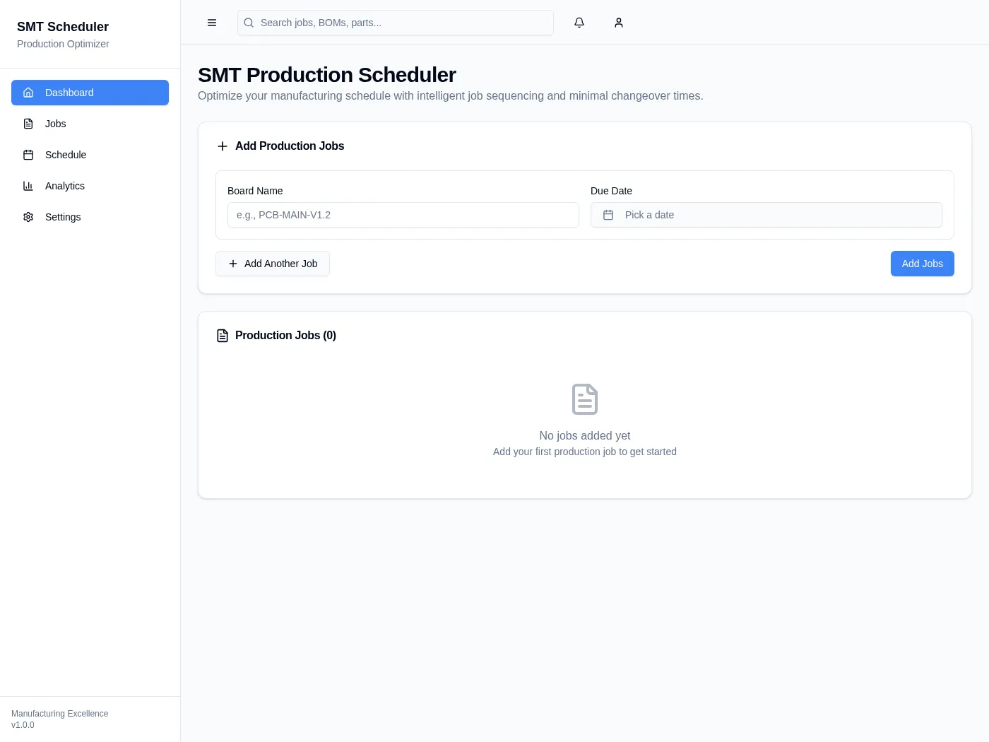 SMT Production Scheduler & BOM Optimizer