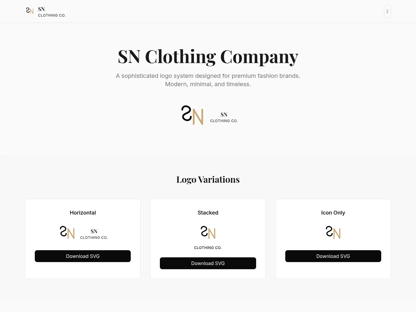 SN Clothing Company Logo Creator