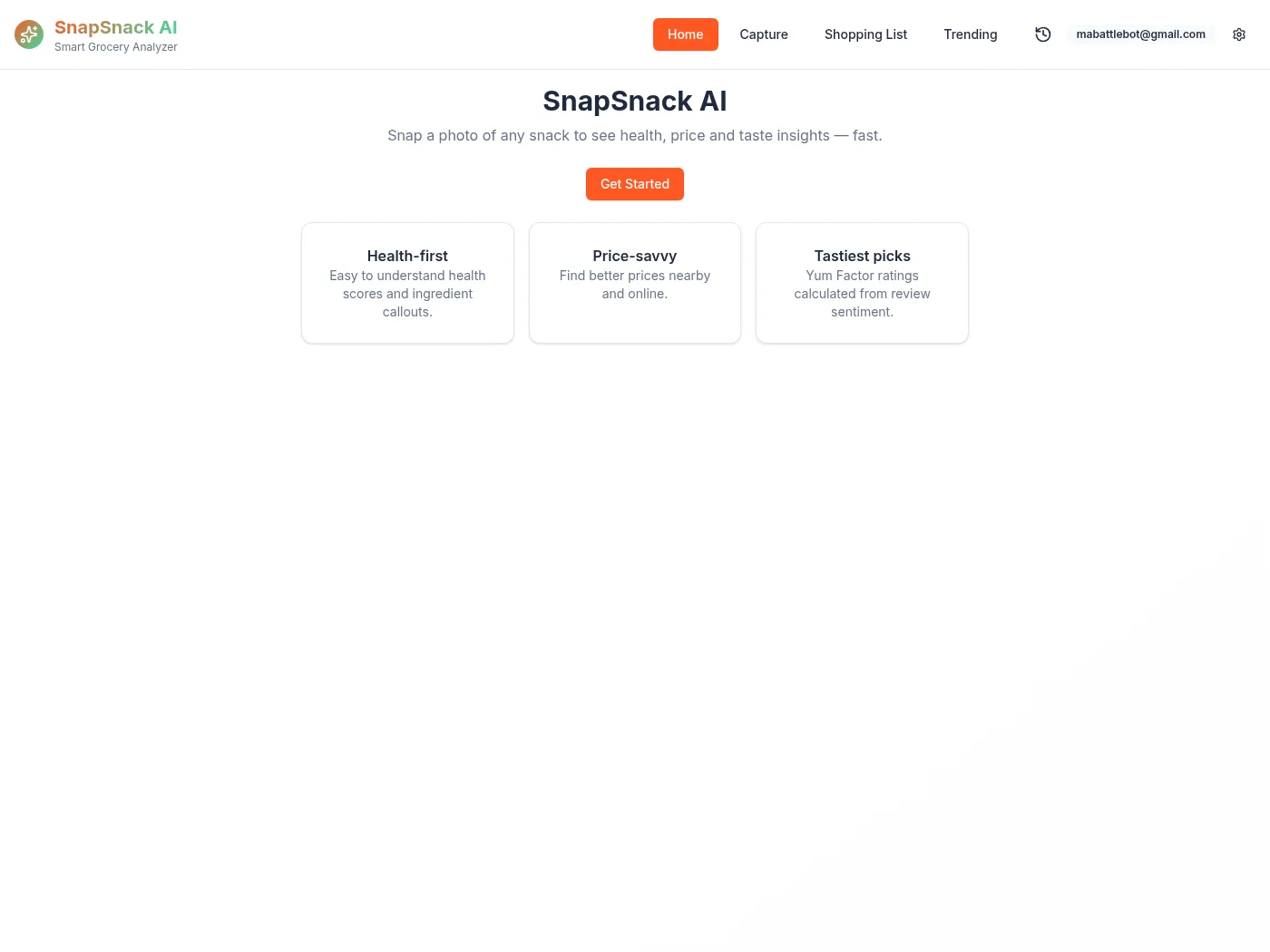 SnapSnack AI – Smart Grocery Analyzer App