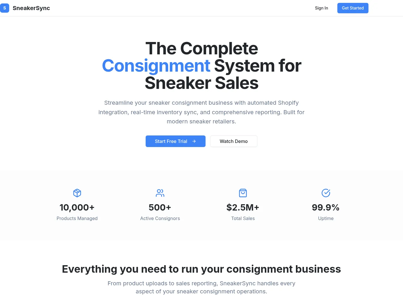 SneakerSync: Shopify-Integrated Consignment Platform for Sneaker Sales