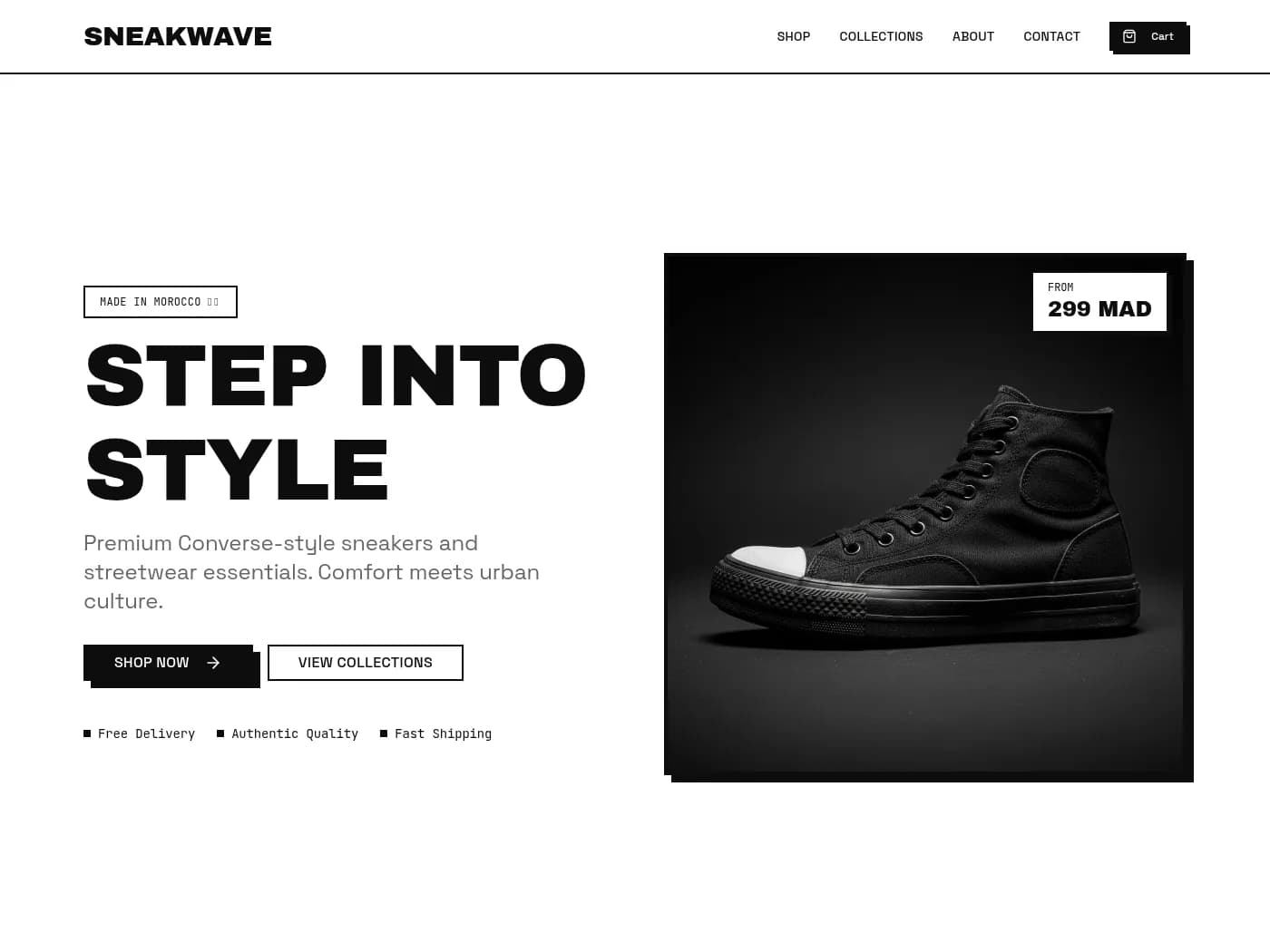 SneakWave - Minimalist E-Commerce for Streetwear Shoes