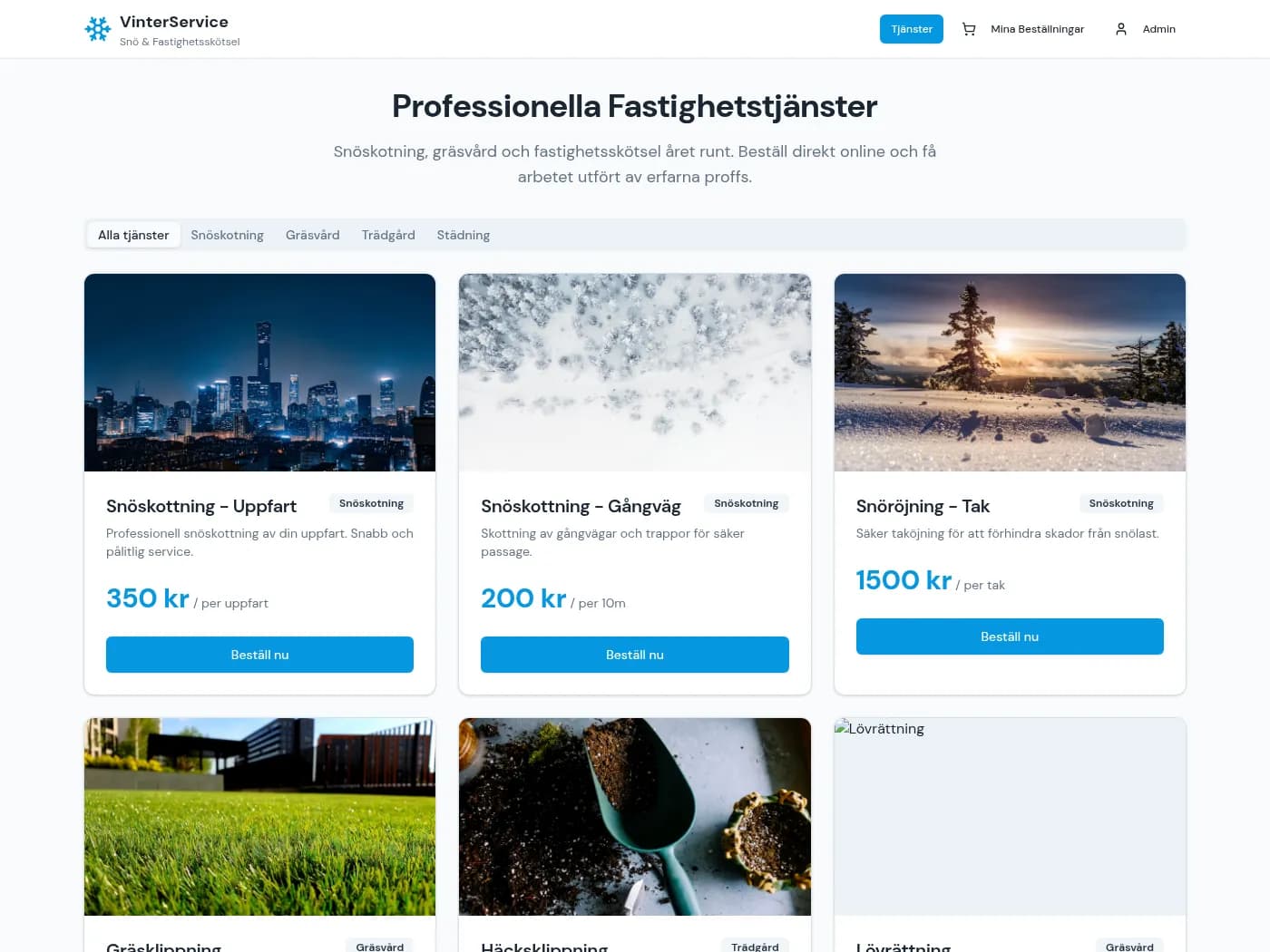 Snöskotning & Fastighetsskötsel Tjänst App