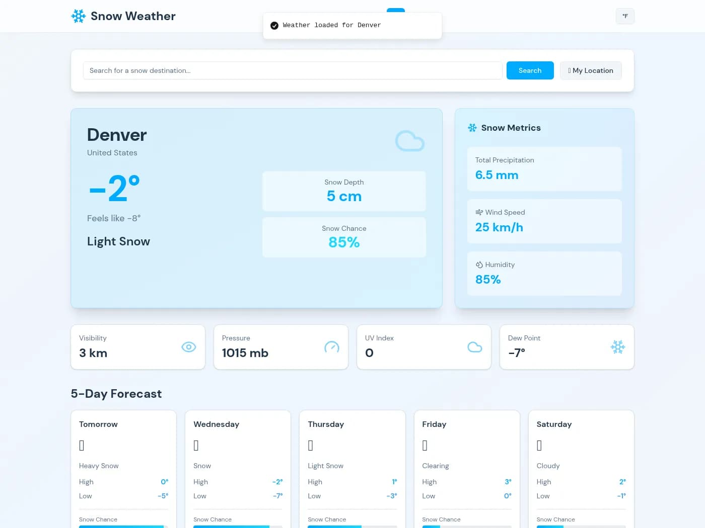 Snow Weather App
