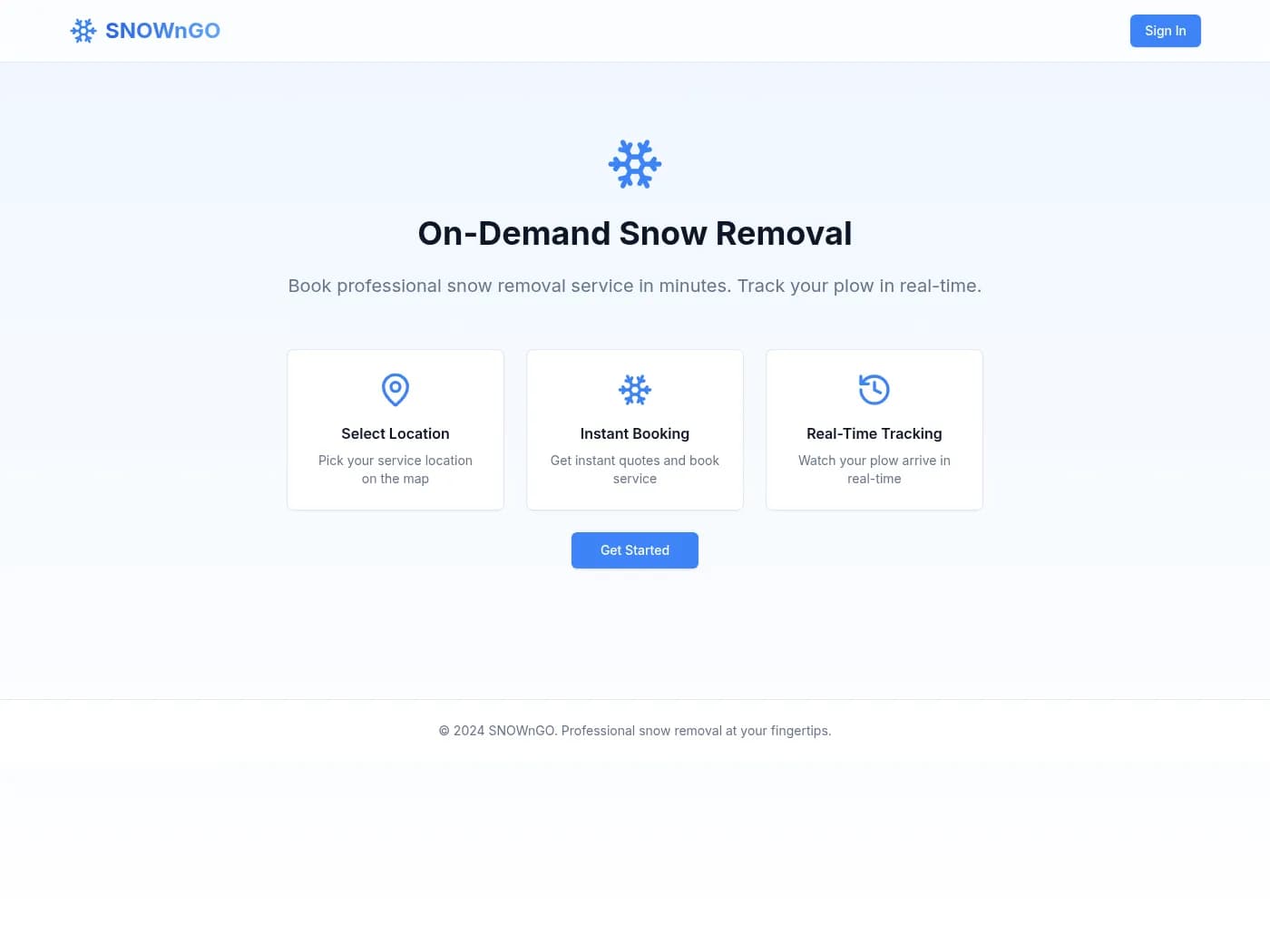 SNOWnGO: On-Demand Snow Removal Platform