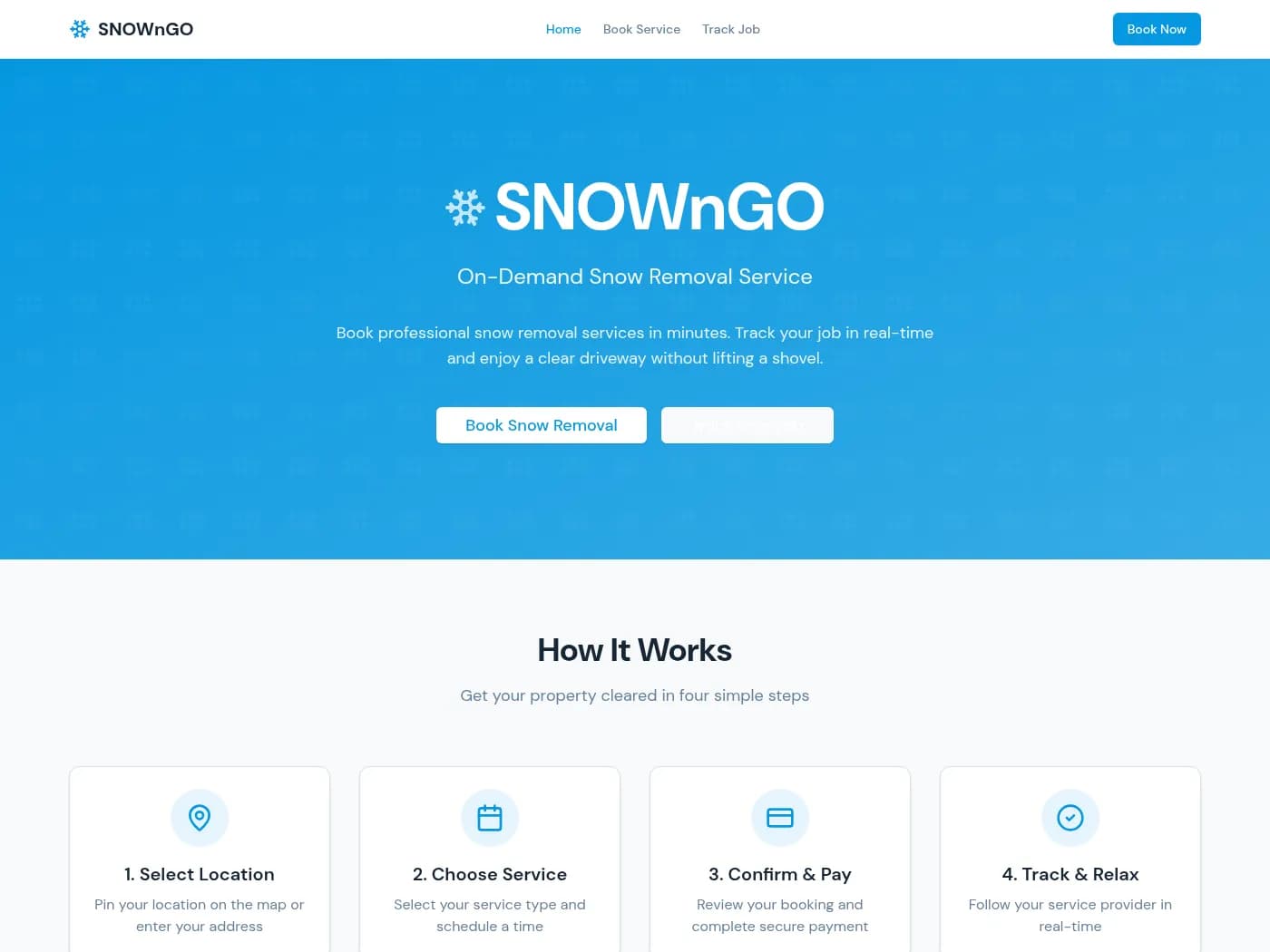 SNOWnGO: On-Demand Snow Removal Service App