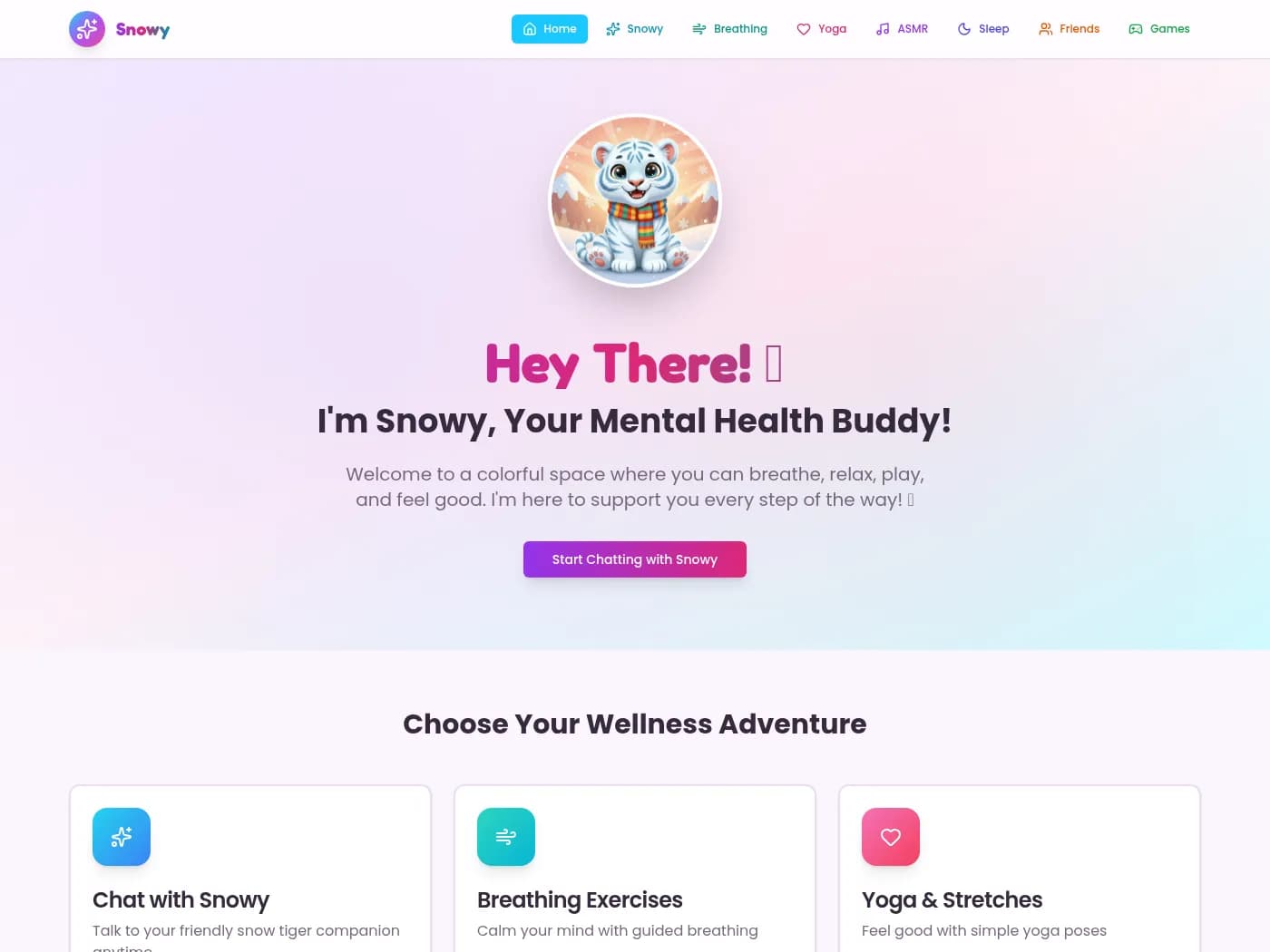 Snowy: The Colorful Teen Mental Health Companion