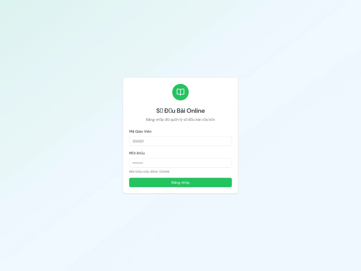 Sổ Đầu Bài Online - Quản Lý Nhập Liệu Giáo Viên