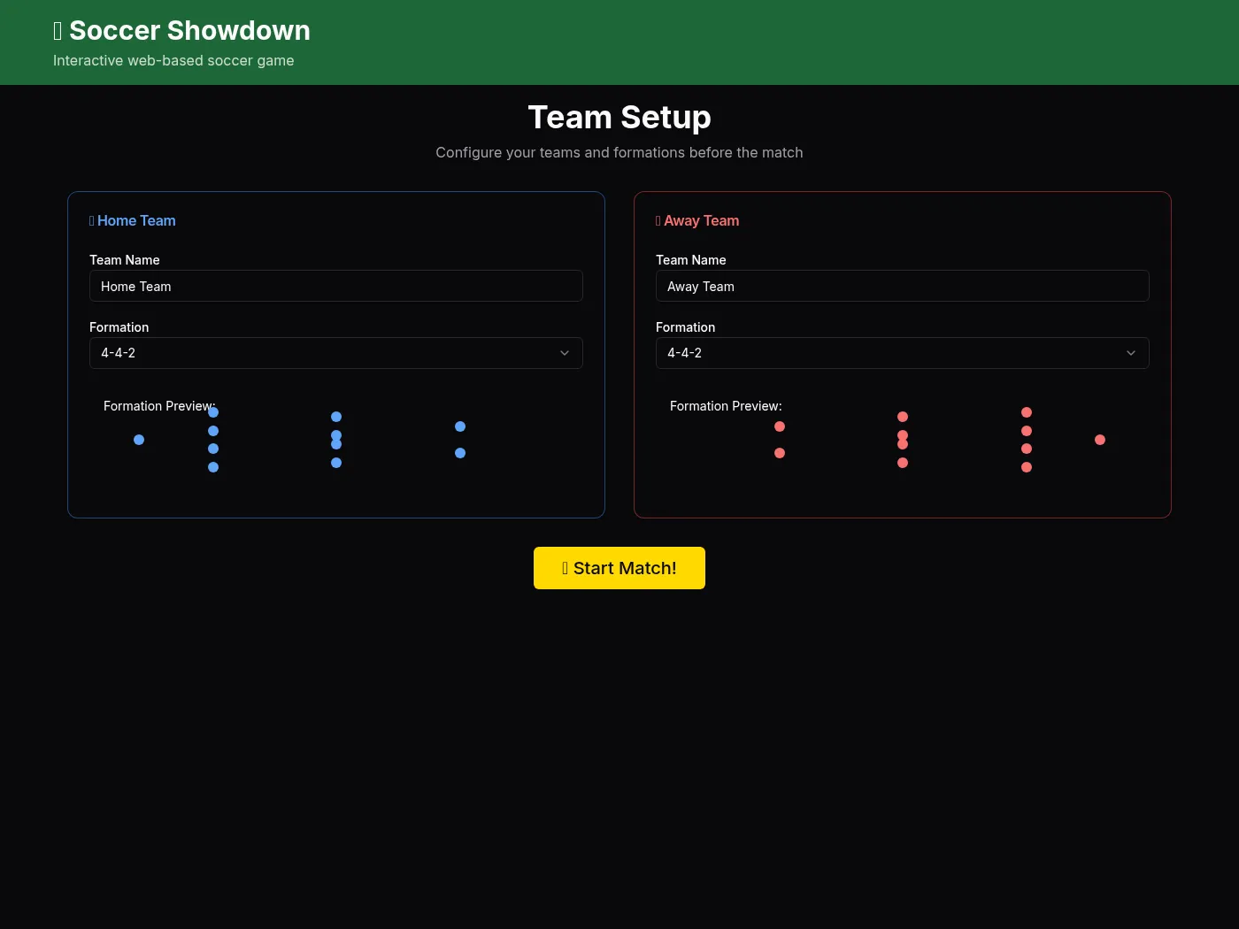 Soccer Showdown: Web-Based Soccer Game