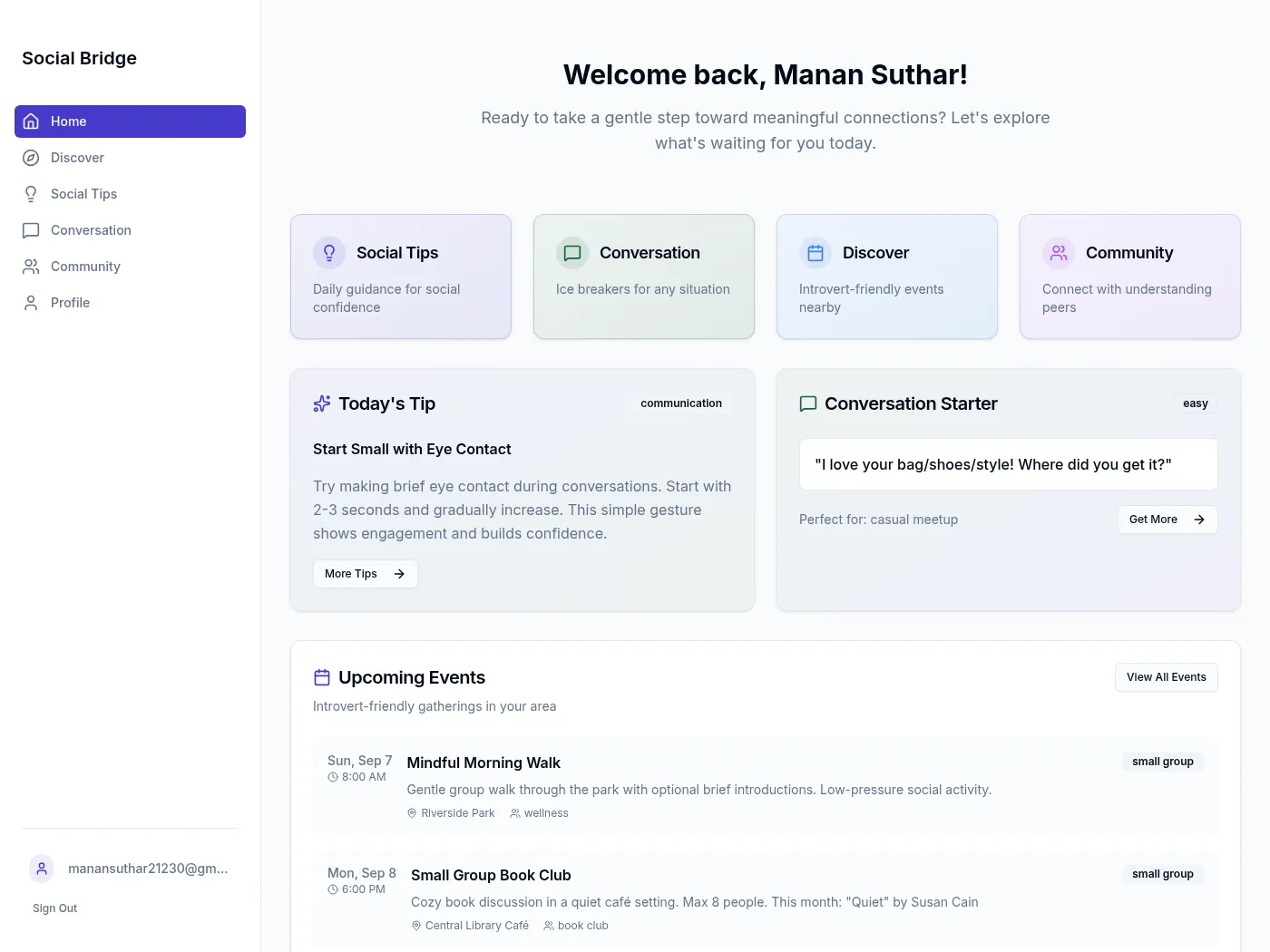 Social Bridge: Connecting Introverts to the Real World