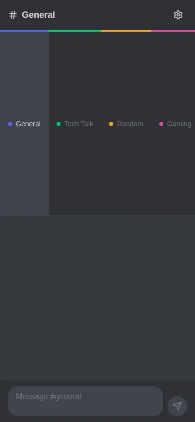 Discord-Inspired Social Chat Room Mobile App