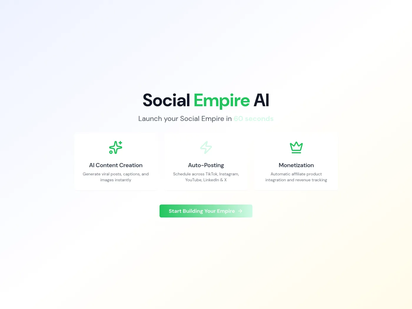 Social Empire AI: Automated Social Media SaaS Platform