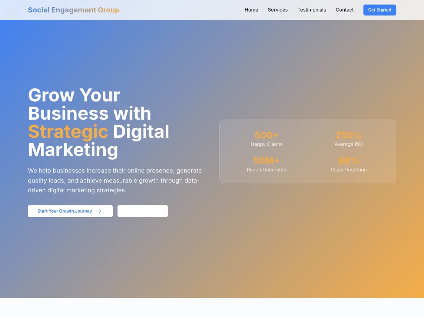 Social Engagement Group Digital Marketing Agency Website
