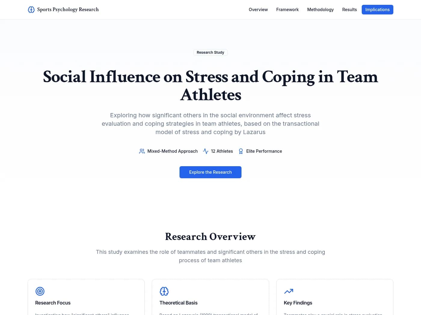 Social Influence on Stress and Coping in Team Athletes