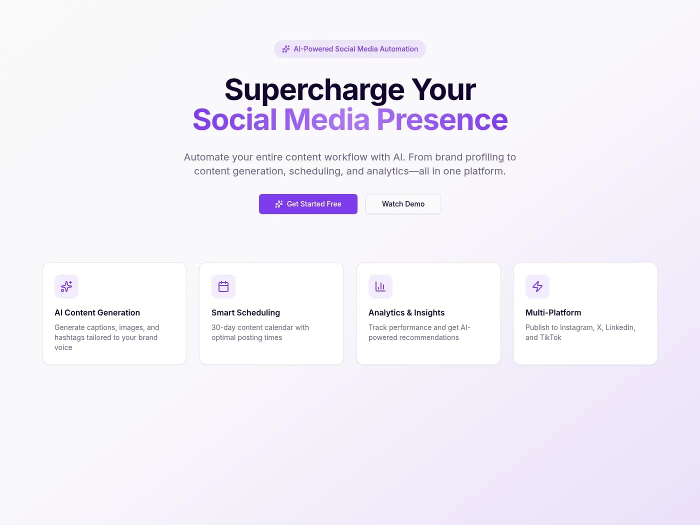 Social Media AI Automation Platform