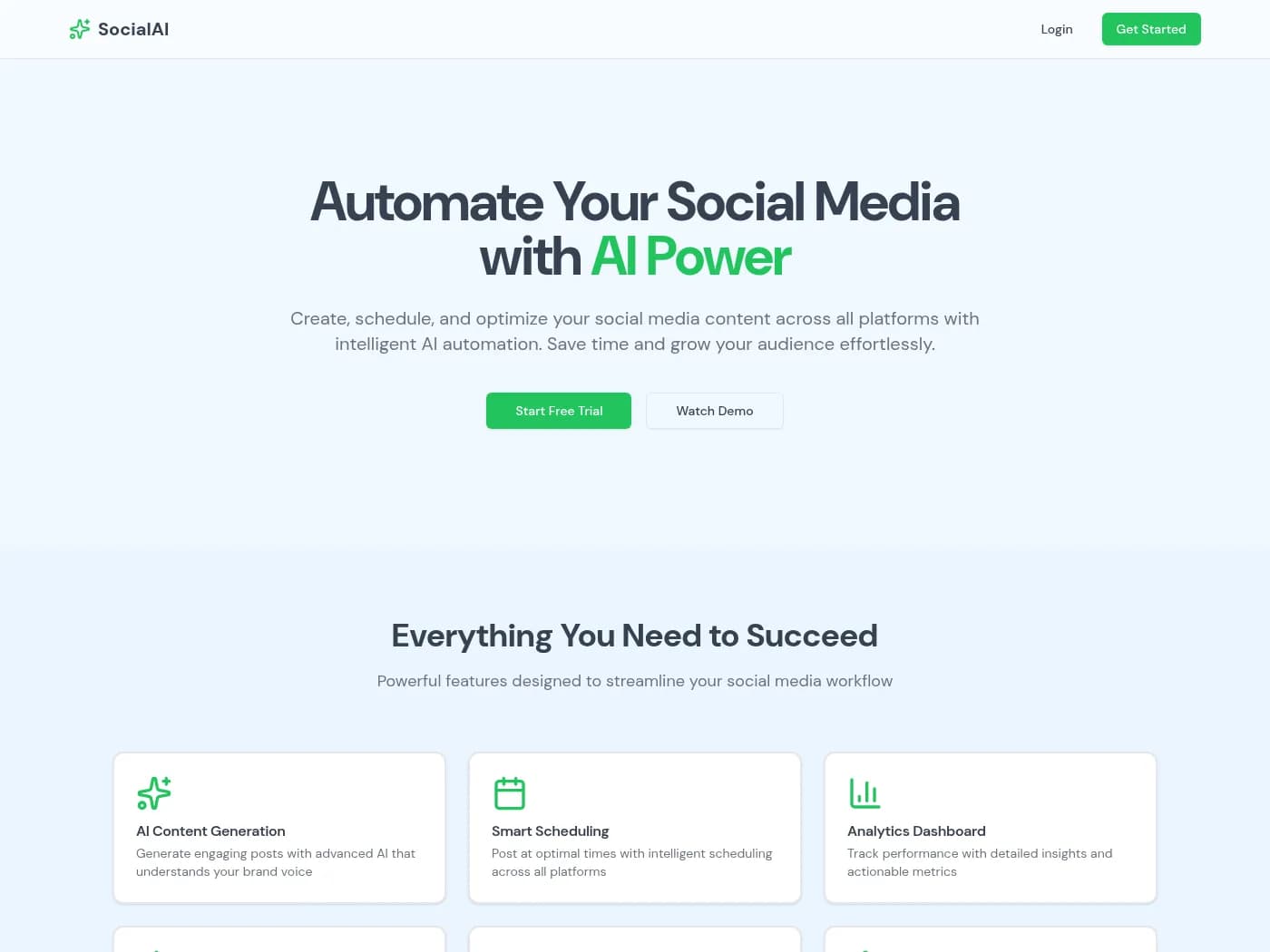 Social Media Automation AI Dashboard