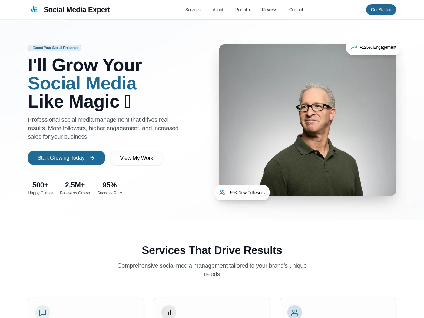Social Media Manager Landing Page