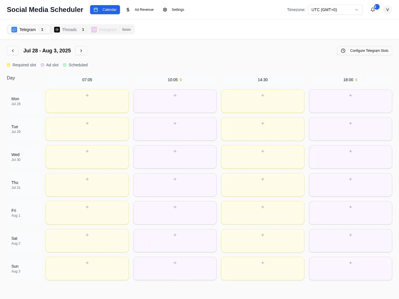 Cross-Platform Social Media Scheduler & Ad Manager