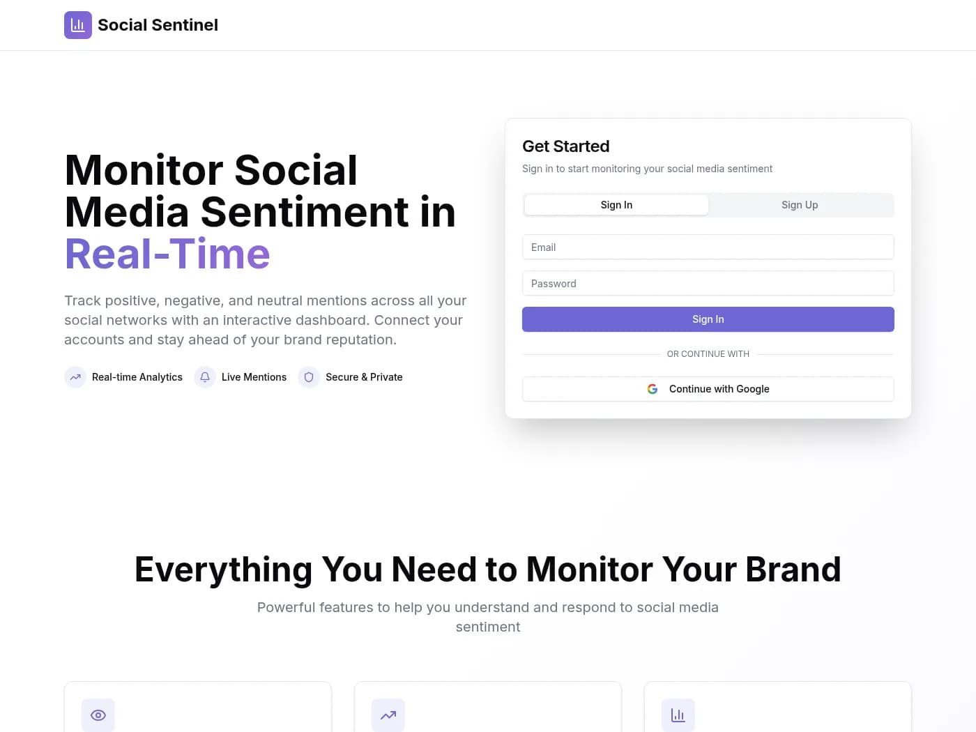 Social Media Sentiment Monitoring and Dashboard Platform