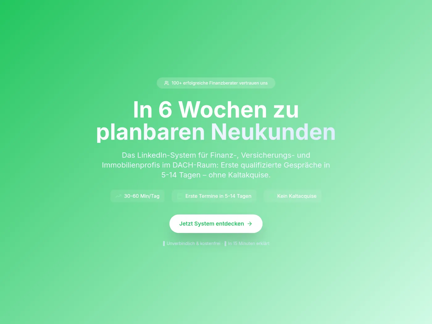 Innovative Social Recruiting Landing Page for Finanzberater