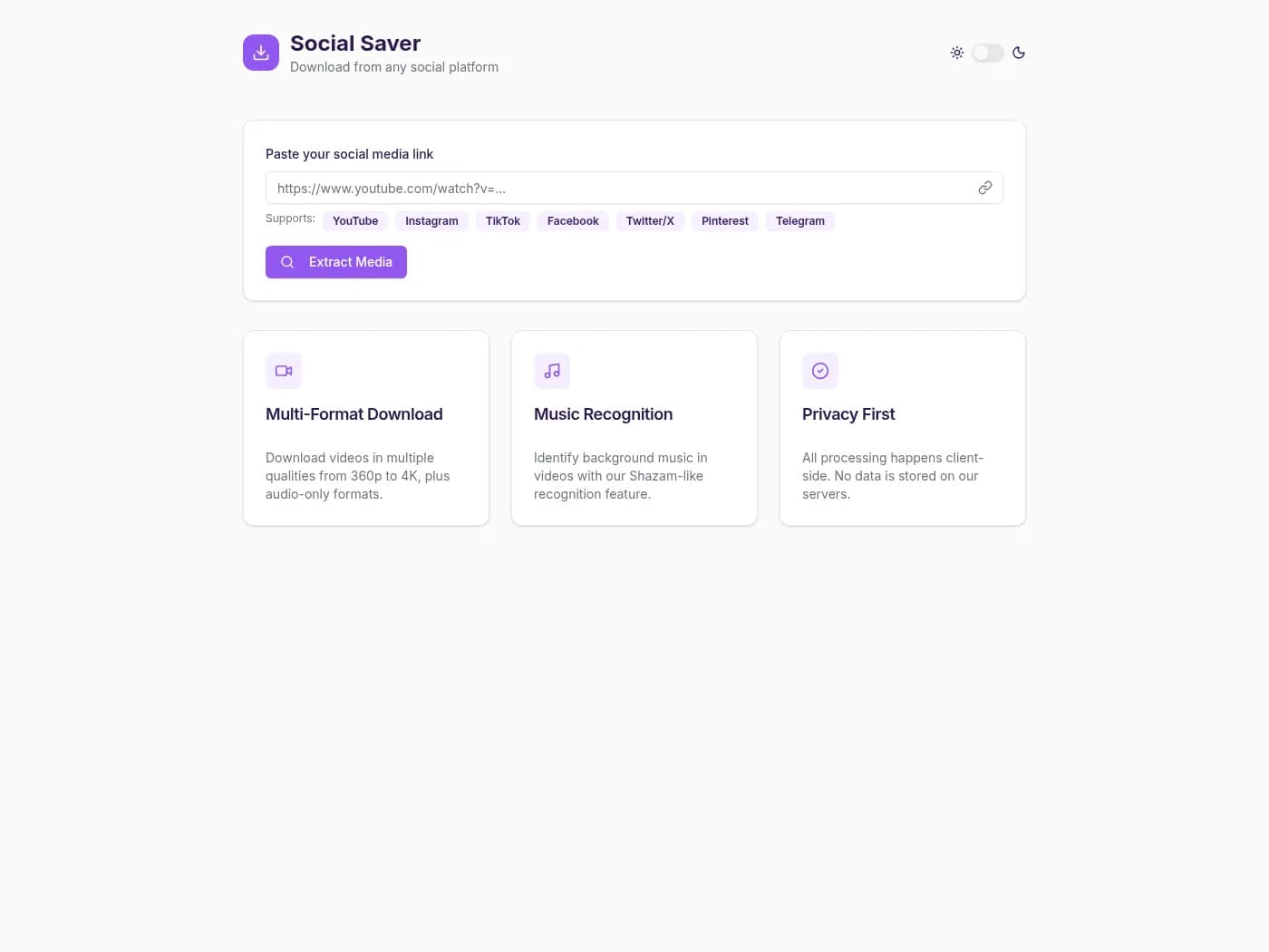 Social Saver: Effortless Media Download & Detection from Any Social Platform