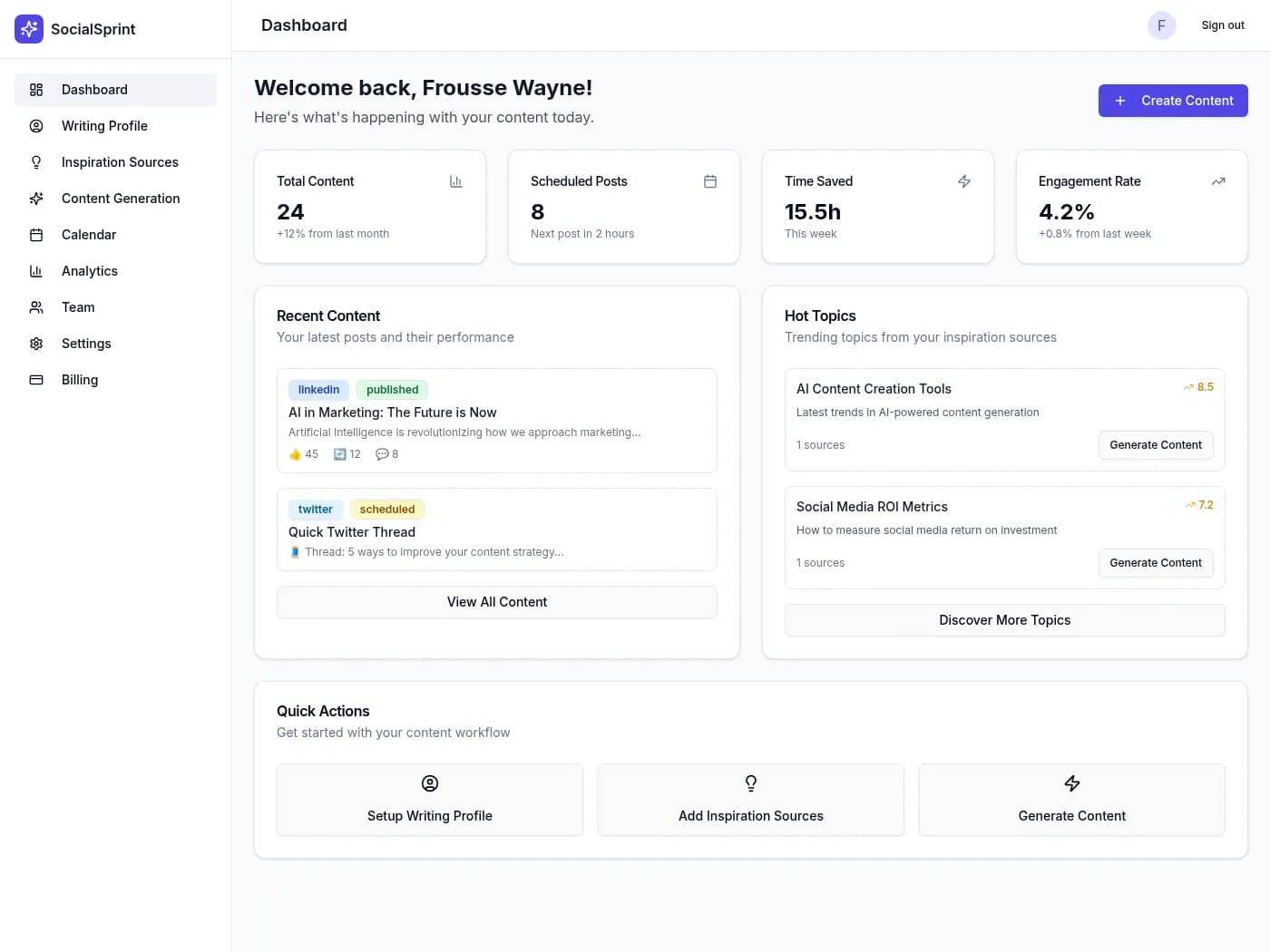 SocialSprint: Multi-Tenant SaaS for Social Media Content Creation & Scheduling