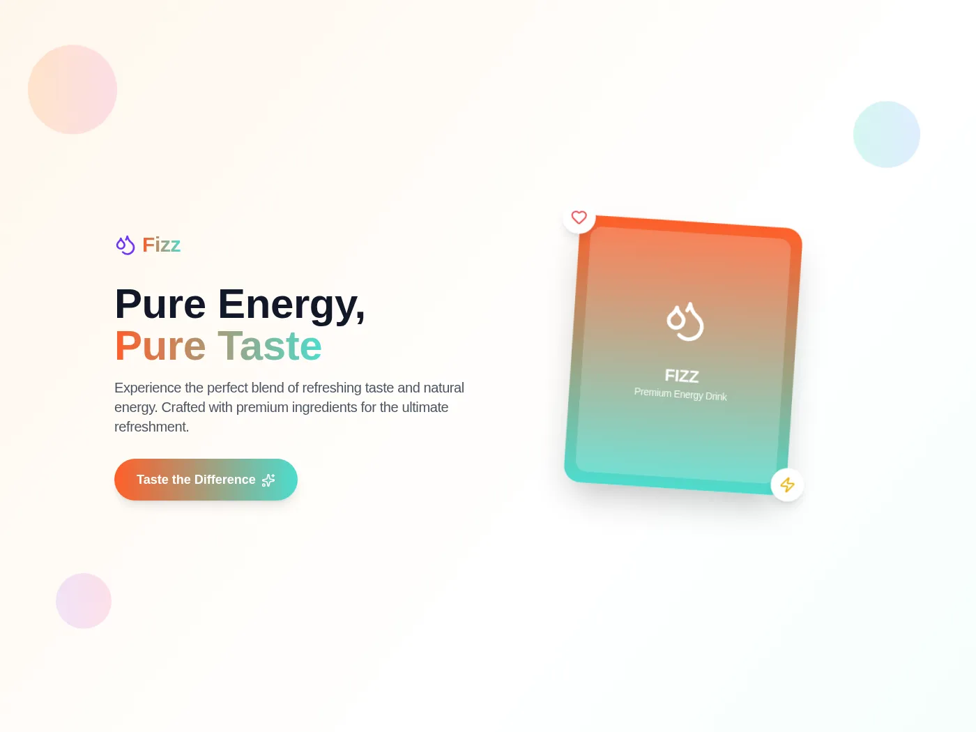 Minimal Soft Drink Landing Page