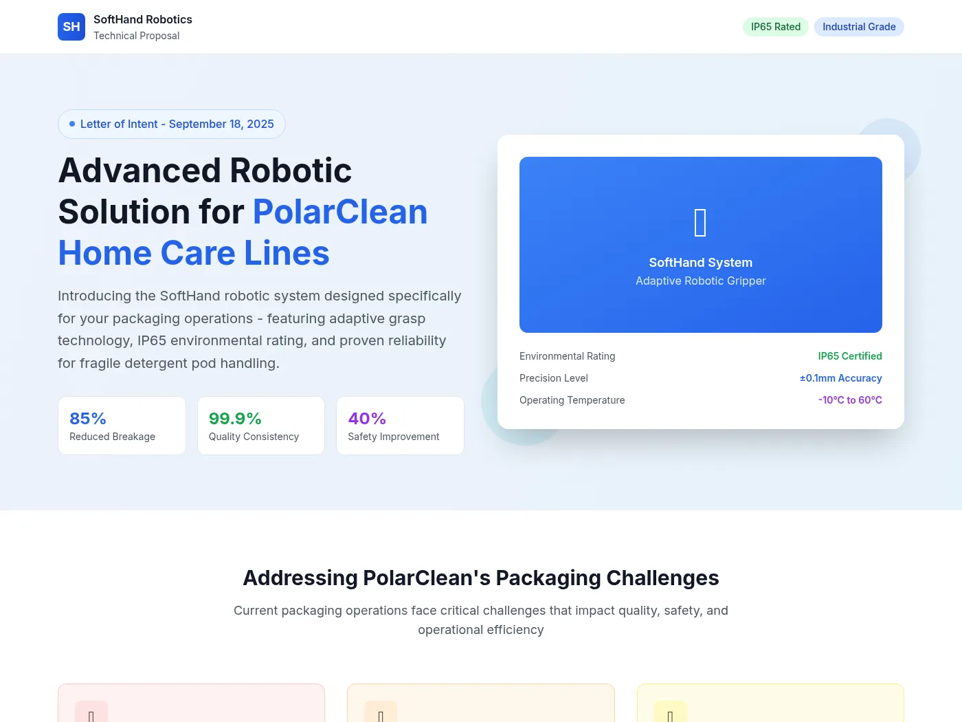 SoftHand Robotic Integration Proposal for PolarClean Home Care Lines