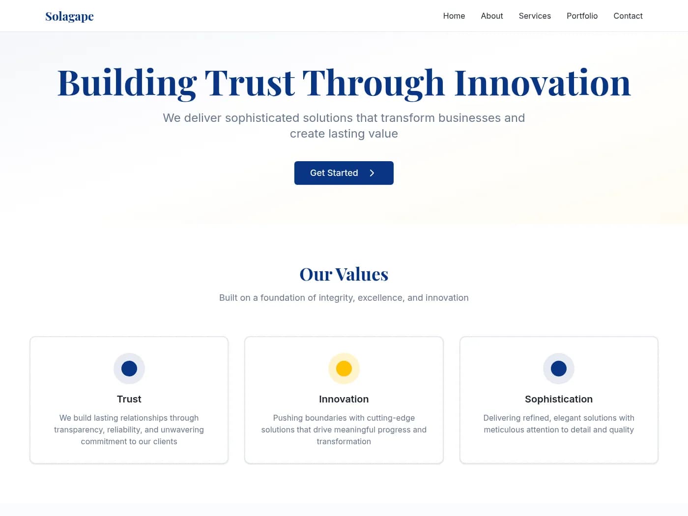 Solagape Modern Company Website