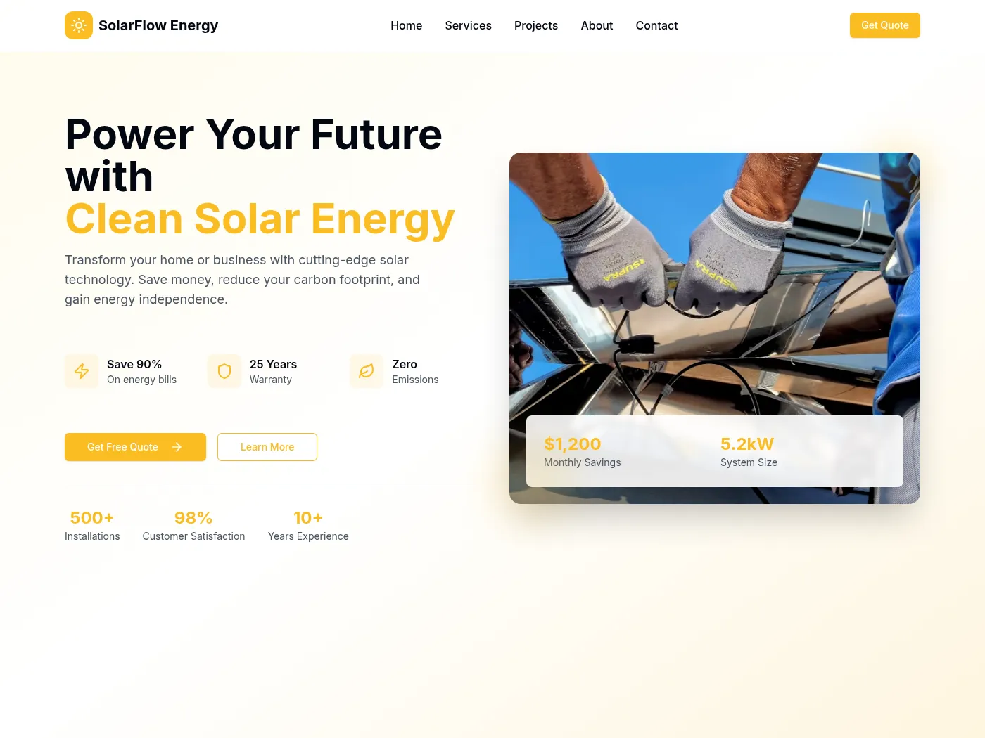 Solar Energy Company Website