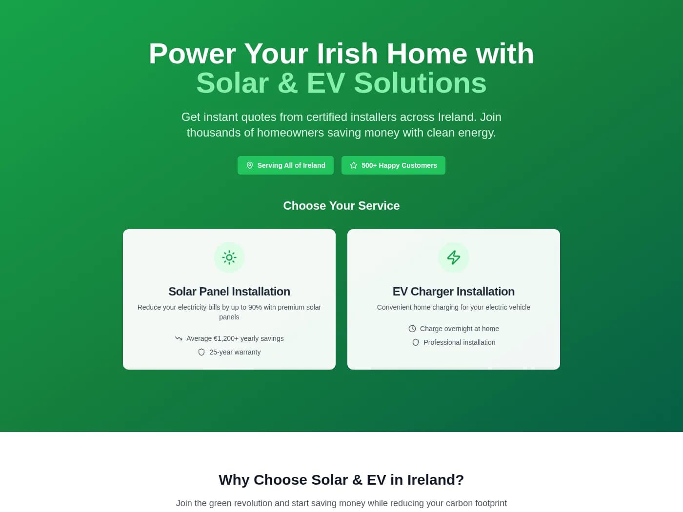 Solar & EV Installation Quote Lead Generation Platform