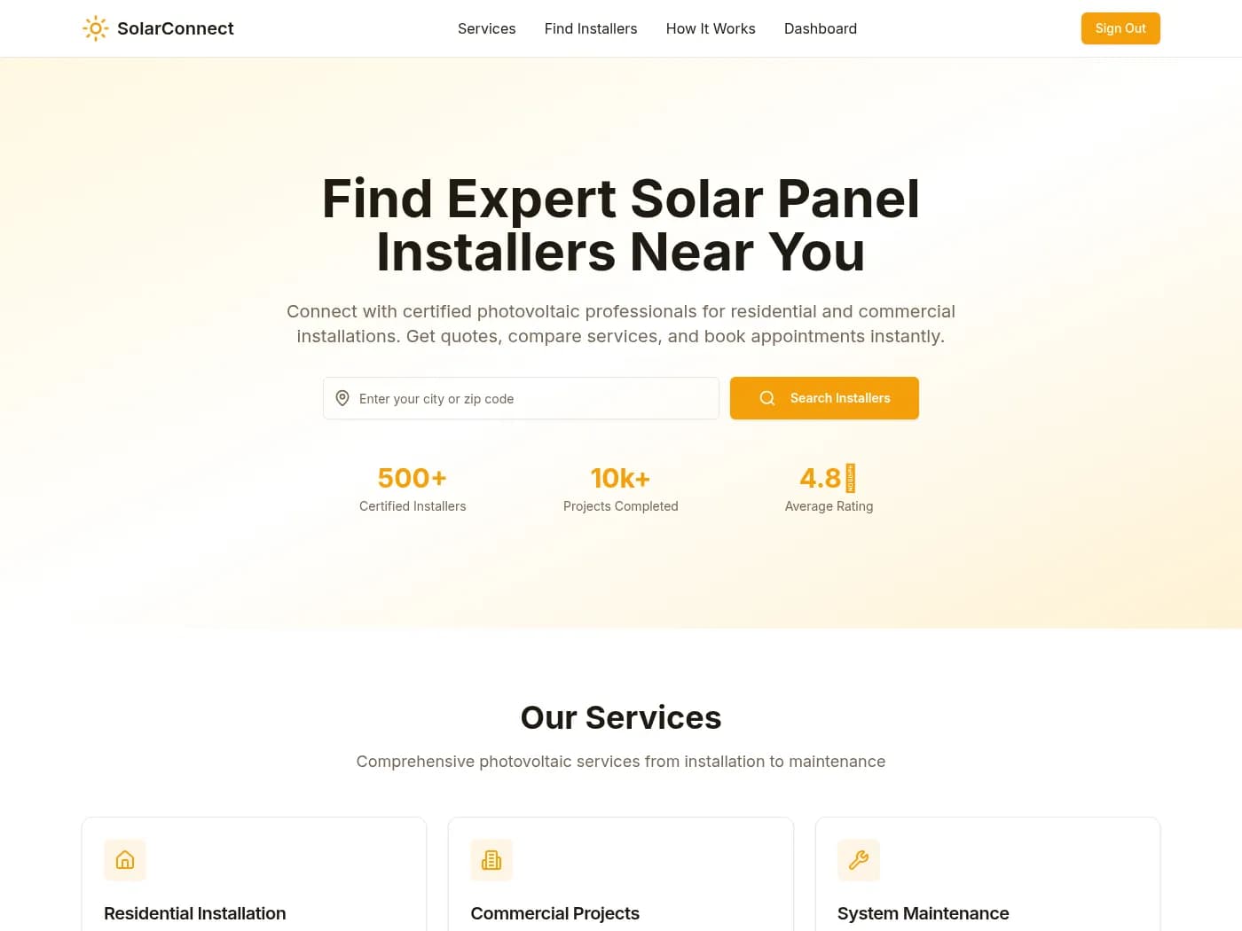 Solar Installer Service Platform