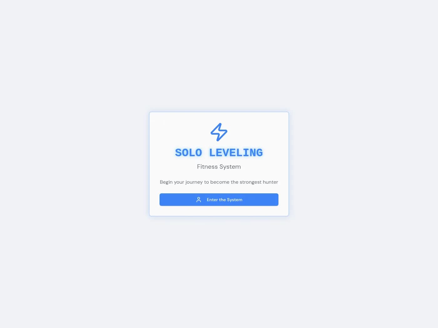 Solo Leveling Inspired Fitness Journey App