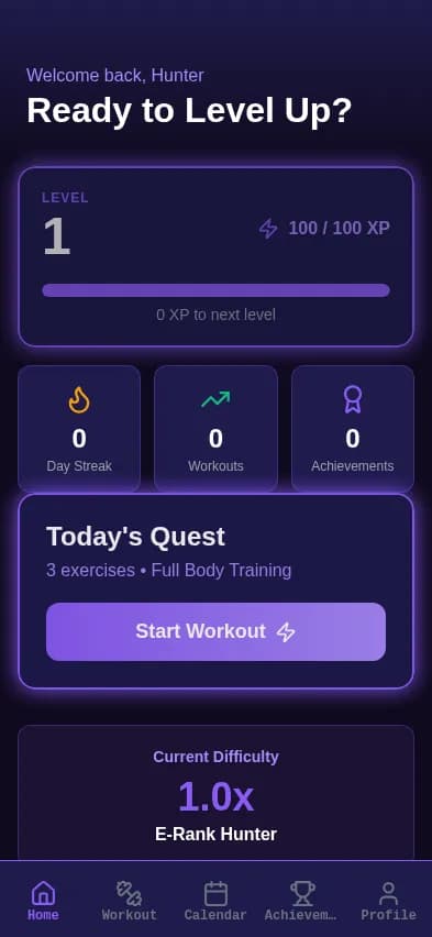 Solo Leveling Home Workout App for iPhone & iPad