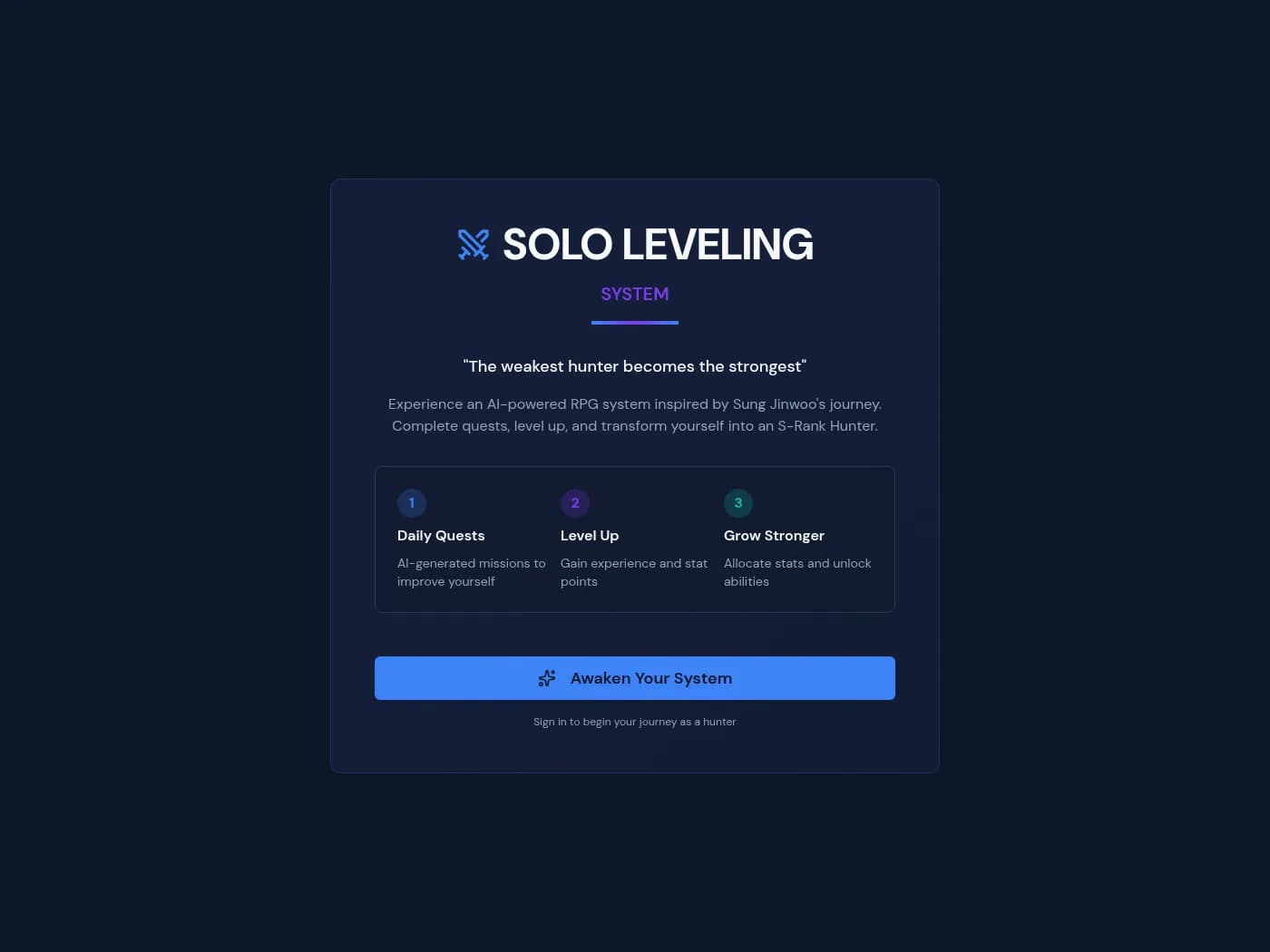 Solo Leveling System AI Companion